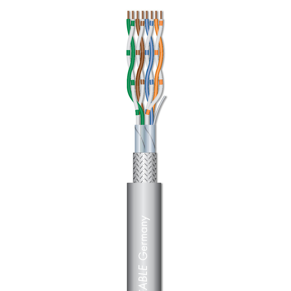DMX & Power Cable CAT.7 FRNC, grey, Ø 6,50mm, 3,40
