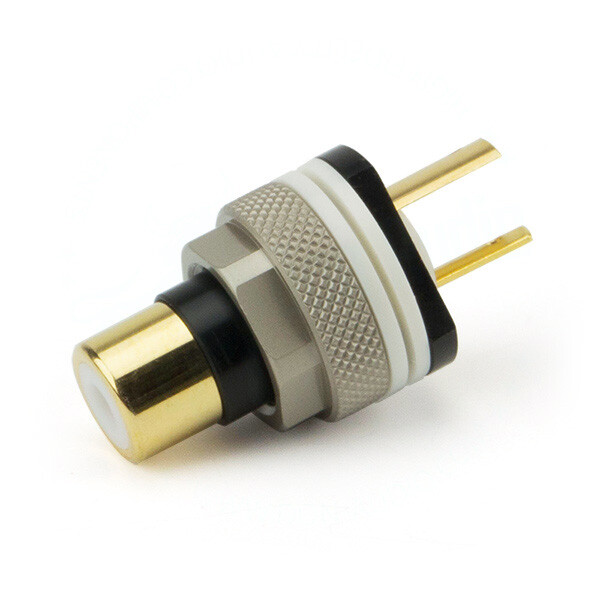 RCA Cinch High-End Panel connector, Goldplated, white, 9,18