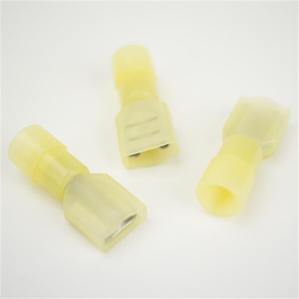 Cable lug Female 6,3x0,8 Isolated, reinforced yellow, 1,27